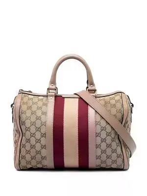 Gucci Gg Canvas Web Joy Boston Bag Satchel - Neutrals