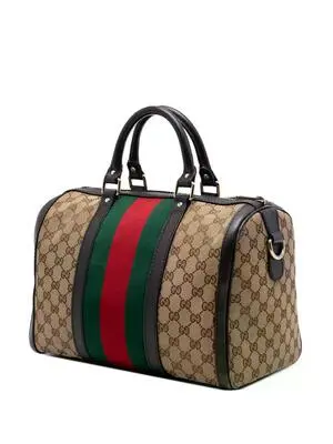 Gucci Gg Canvas Web Joy Boston Bag - Neutrals