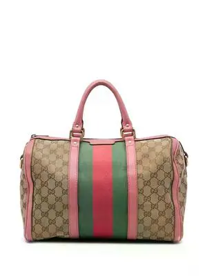 Gucci Gg Canvas Web Joy Boston Bag Satchel - Neutrals