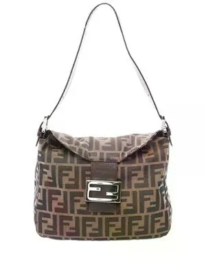 Fendi Zucca Canvas Mamma Baguette Shoulder Bag