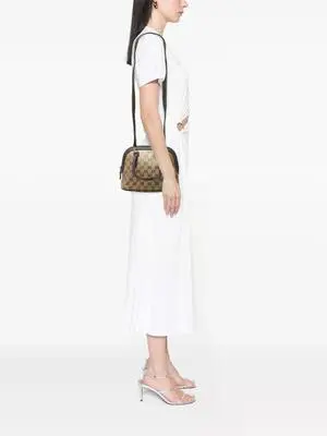 Gucci Mini Gg Crystal Dome Satchel - Neutrals