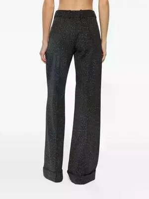 Alexander McQueen Pinstripe Trousers With Turn-up Hems
