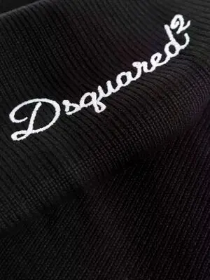Dsquared2 Logo-embroidered Ribbed-knit Scarf