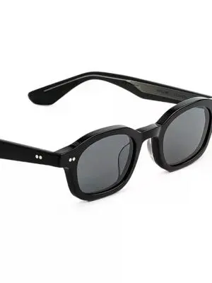 AKILA Ceres Square-frame Sunglasses With Silver-tone Stud Detailing - Black