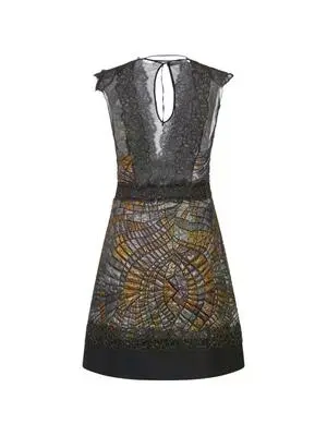 Moschino Lace-trim Metallic-effect Mini Dress