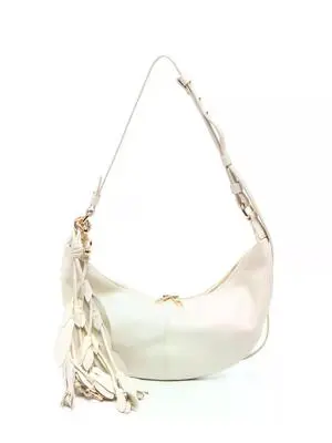 Sportmax Leather Shoulder Bag With Tassel Detail - Neutrals