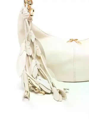 Sportmax Leather Shoulder Bag With Tassel Detail - Neutrals