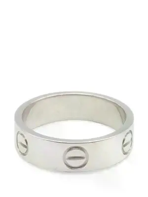 Cartier 18k White Gold Love Motif Ring - Silver