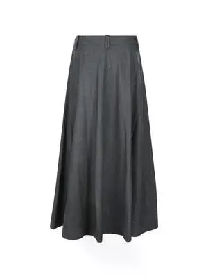 Brunello Cucinelli Pleated A-line Maxi Skirt