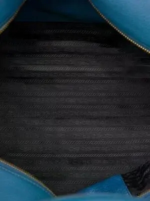 Prada Vitello Daino Zip Top Satchel - Blue