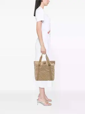 Gucci Gg Canvas Web Tote Bag - Neutrals