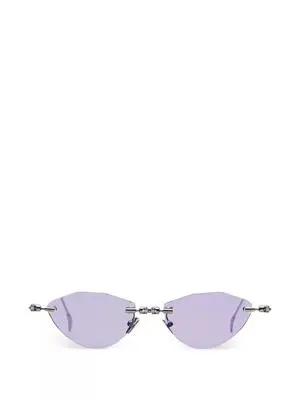 KUBORAUM Geometric Frame Rimless Sunglasses - Silver
