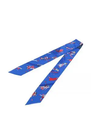 Hermès 2000-2020 Ex Libris Les Parisiennes Silk Twilly Scarf Scarves - Blue