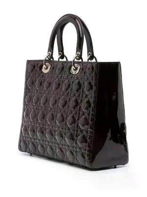 Dior Patent Cannage Lady Satchel - Red