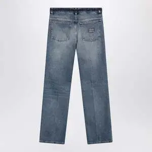 Miu Miu Stone-washed Denim Trousers - Blue
