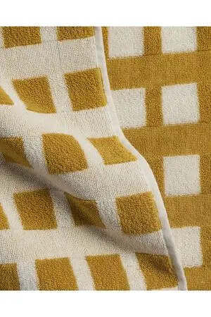 PARACHUTE Capri Check Beach Towel In Yellow - Marigold