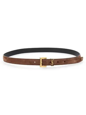 Saint Laurent Cintura "cassandre" Sottile - Brown