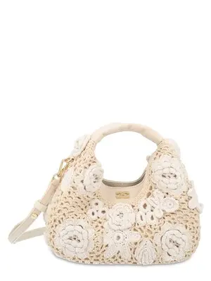 GANNI Crochet Mini Hobo Bag With Appliqu
