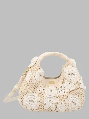 GANNI Crochet Mini Hobo Bag With Appliqu