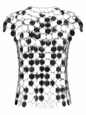 Rabanne Top "the Iconic Sparkle Discs