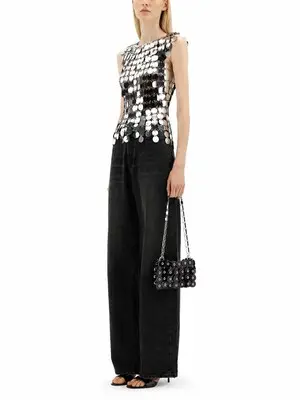 Rabanne Top "the Iconic Sparkle Discs
