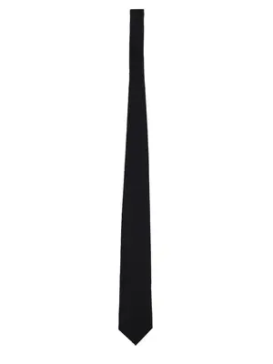 Brunello Cucinelli Cravatta In Tela Di Lana Vergine - Black