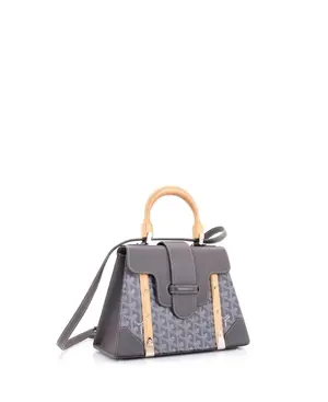 Goyard Pm Saigon Top Handle Bag Coated Canvas With Leather
