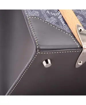 Goyard Pm Saigon Top Handle Bag Coated Canvas With Leather