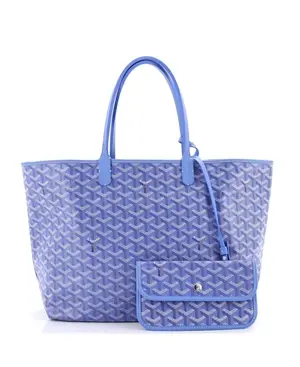 Goyard Pm Saint Louis Reversible Tote Coated Canvas And Printed Canvas - Blue