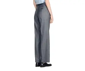 Sandro Rhinestone Check Wool Pants