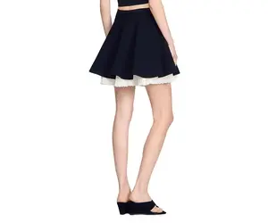 Sandro Maravilla Two Tone Knit Skater Skirt