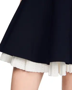 Sandro Maravilla Two Tone Knit Skater Skirt