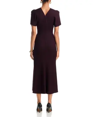 Victoria Beckham Bela Wool Midi Dress - Acai
