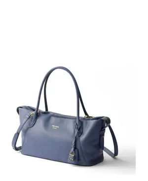 Prada Leather Tote Bag - Blue