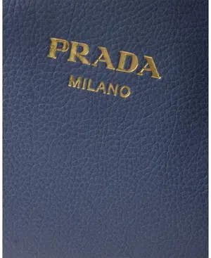 Prada Leather Tote Bag - Blue