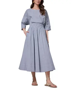 Donna Karan New York Cotton Stripe Maxi Skirt
