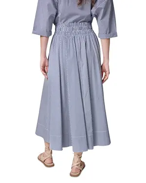 Donna Karan New York Cotton Stripe Maxi Skirt