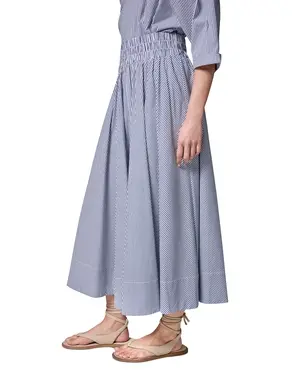 Donna Karan New York Cotton Stripe Maxi Skirt