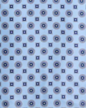 Bloomingdale'S Medallion Silk Pocket Square Exclusive - Blue