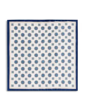 Bloomingdale'S Medallion Silk Pocket Square Exclusive - White