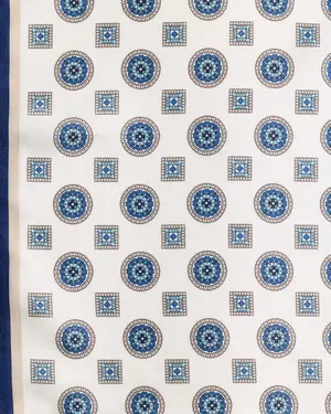 Bloomingdale'S Medallion Silk Pocket Square Exclusive - White