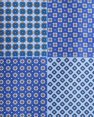 Bloomingdale'S Geometric Quadrant Silk Pocket Square - Blue