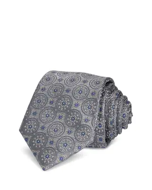 Bloomingdale'S Silk Classic Medallion Tie Exclusive - Grey