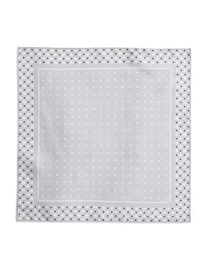 Bloomingdale'S Geometric Dot Silk Pocket Square Exclusive - Grey