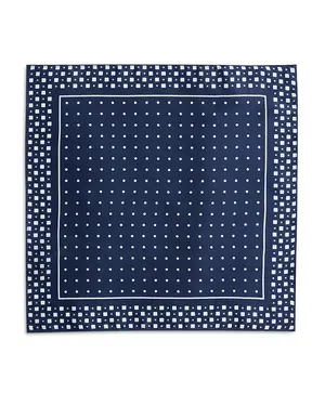 Bloomingdale'S Geometric Dot Silk Pocket Square Exclusive - Navy