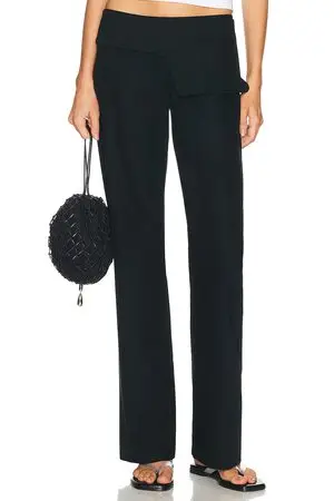 ST. AGNI Belt Detail Crepe Pants - Black