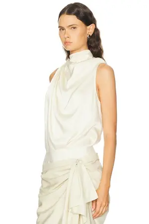 HEIRLOME Kate Sleeveless Satin Top - Ivory