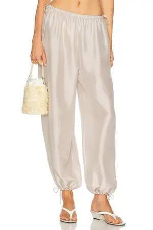 ST. AGNI Silk Adjustable Balloon Pant - Soft Ash