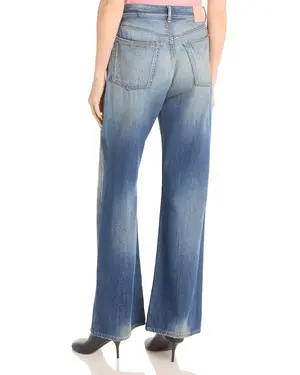 Acne Studios 2021f Mid Rise Wide Leg Jeans - Mid Blue