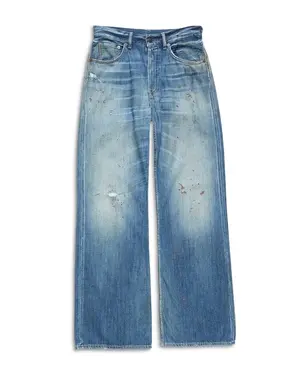 Acne Studios 2021f Mid Rise Wide Leg Jeans - Mid Blue
